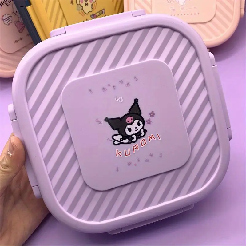 Hello Kitty Kuromi Melody Kawaii Y2k Bento Box Lunch Box Plastic Compartmentcinnamoroll Lunch