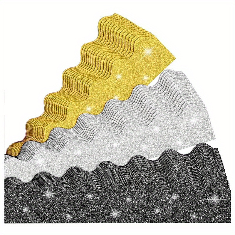 Bulletin Board Border Shiny Glitter Fan Border Decorative - Temu Australia