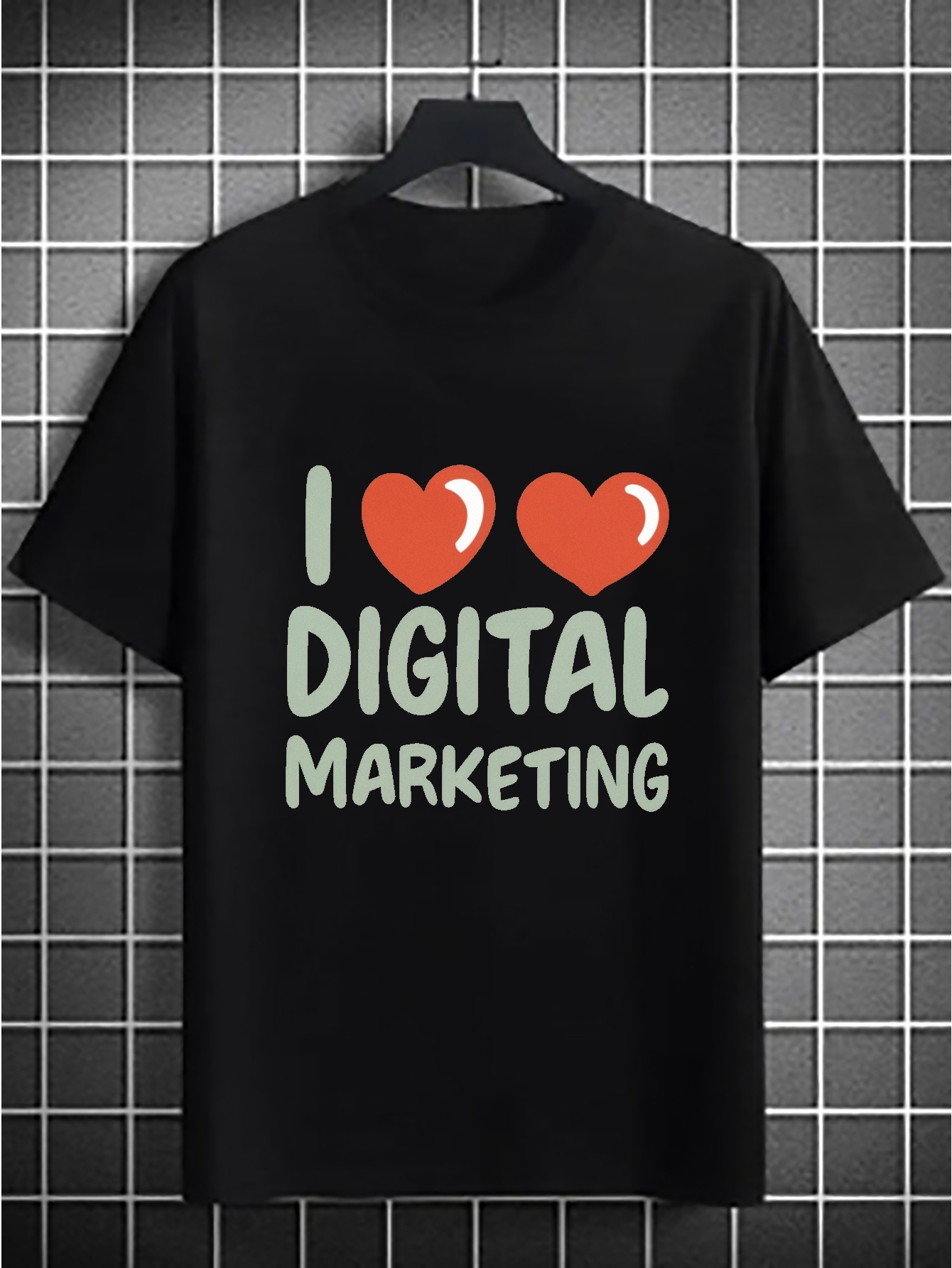 Love Digital Marketing Print T Shirt Tees Men Casual Short - Temu Canada