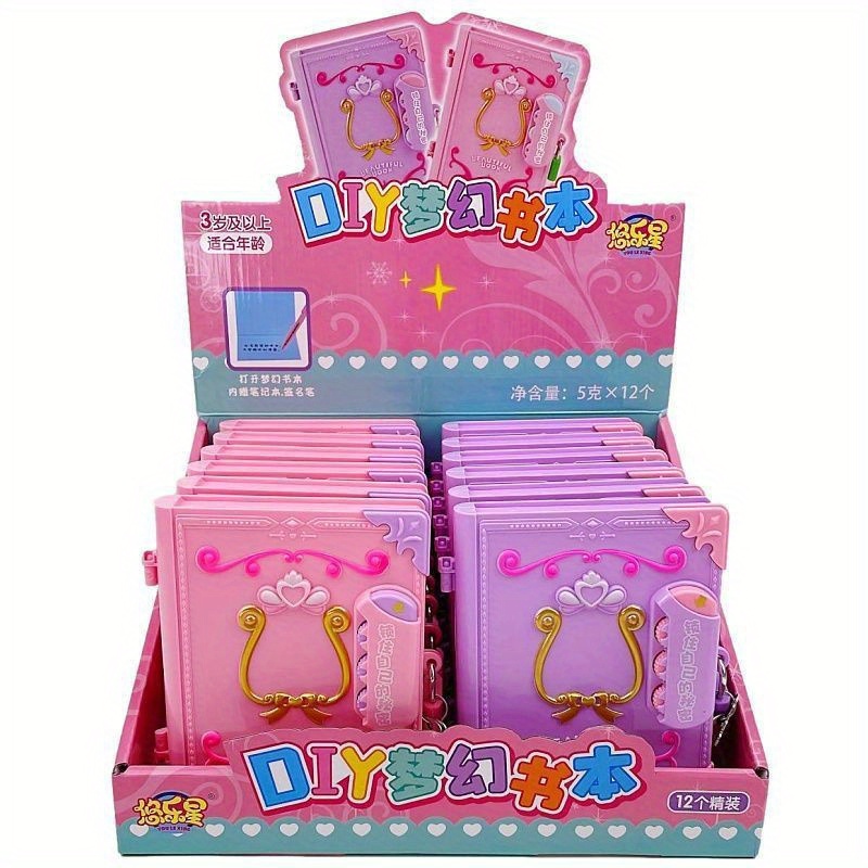 1pc, Diy Password Lock Notebook Signature Little Girl Puzzle Fun ...