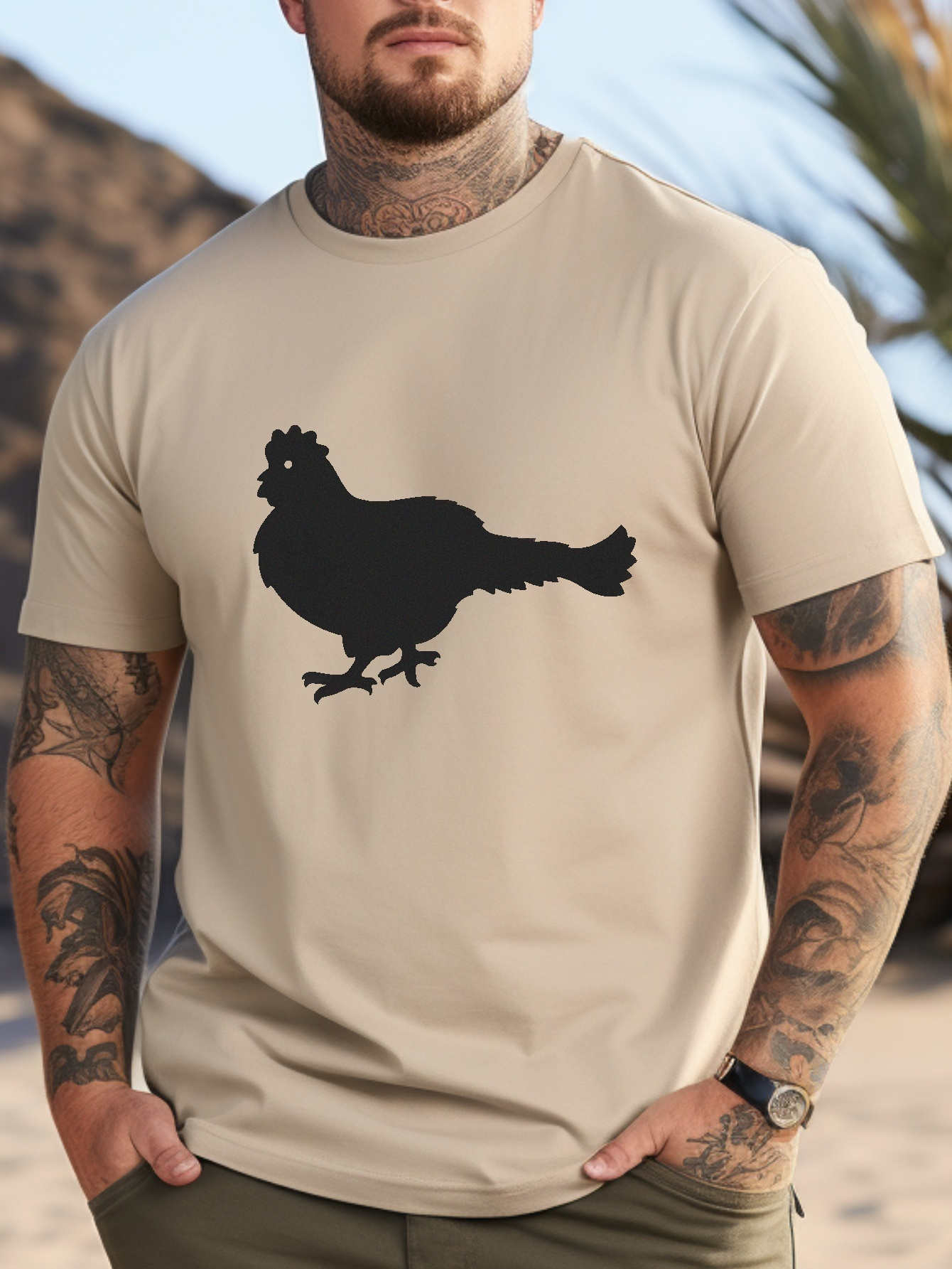 Plus Size T shirt Männer Hen Graphic Print Tees Casual - Temu Germany