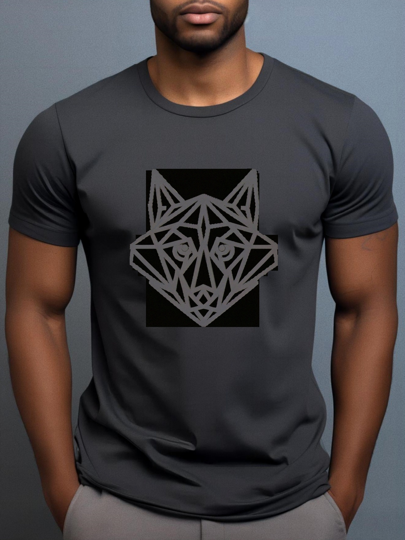 Creative Illustration Print Men's Graphic Design Crew Neck - Temu Canada