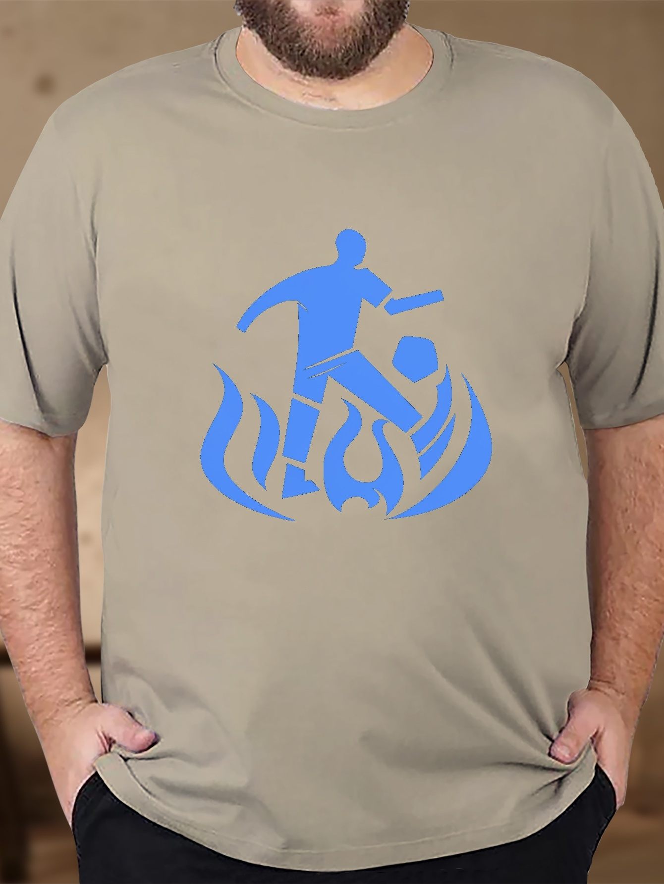 Plus Men's T shirt Anime Football Player Graphic Print Short - Temu New ...