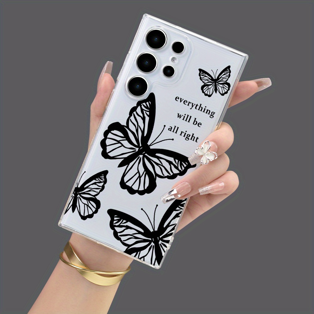 Butterfly Pattern Liquid Silicone Phone Case Full Body Temu Canada