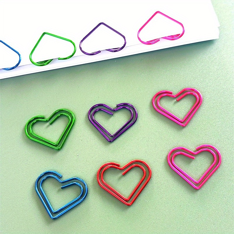 50pcs Heart Metal Paper Clips Bookmark Book Note Decor Mini - Temu Ireland