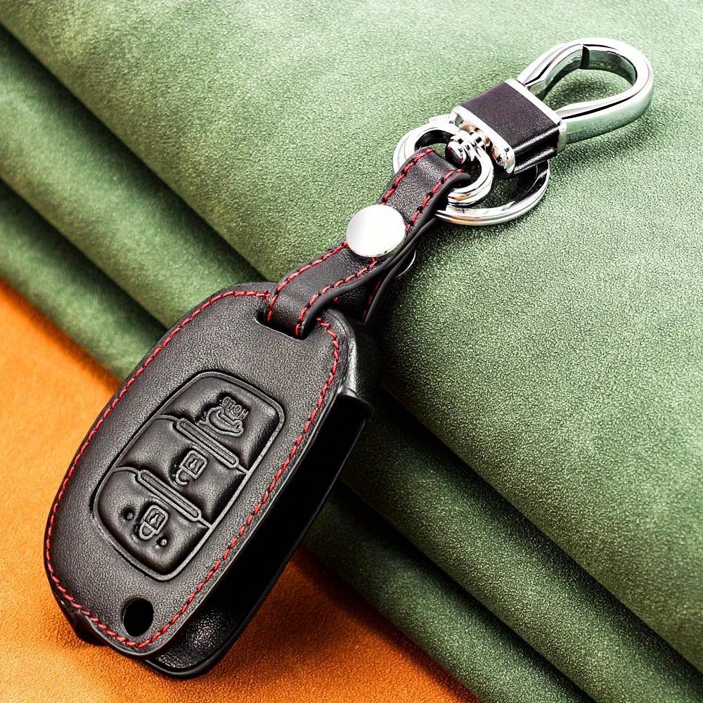 leather car key case hyundai elantra tucson i40 i20 i10 Temu Morocco