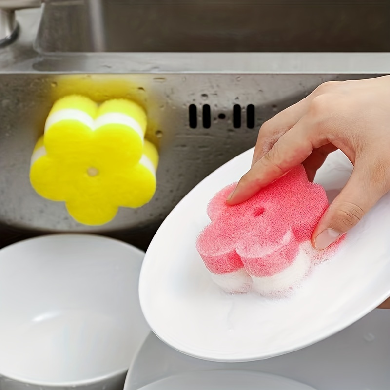 Korean Version Sponge Brush Suction Cup Pot Sponge Dish - Temu