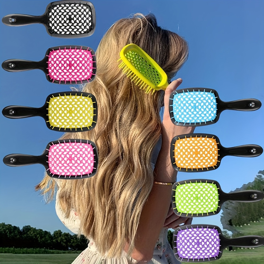 Square Hollow Hairdressing Comb Wet Dry Dual Use Hair - Temu Canada