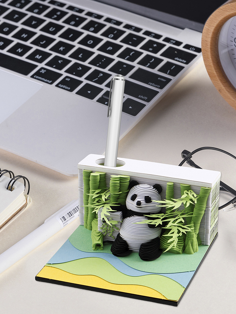 3d Desk Note Pad 175 Pages Creative Panda Memo Pad Tear away - Temu ...
