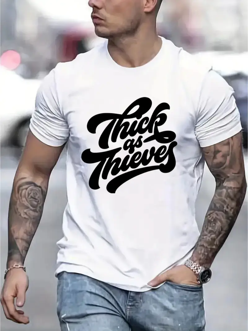 Letters Print Mens Creative Top Casual Short Sleeve Crew Temu Australia