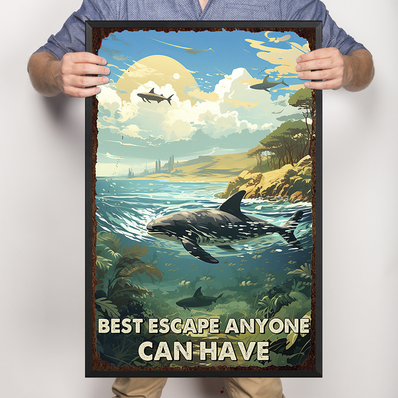 Aluminum Sign Metal Framed Metal Tin Sign Beach Best Escape - Temu ...