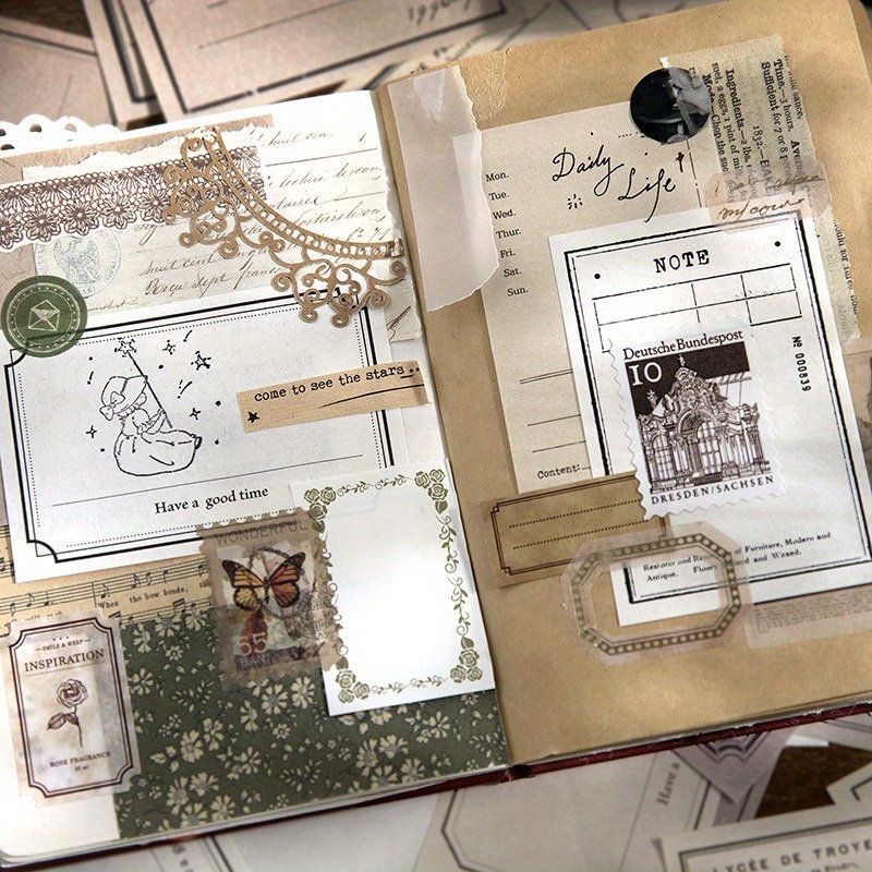 Handbook Retro Text Paper Material Diy - Temu Canada