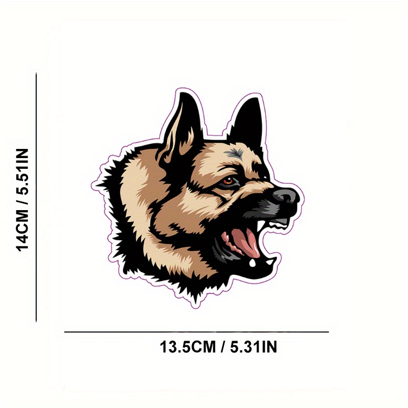 Barking German Shepherd Car Stickers Laptop Water Bottle Car - Temu ...
