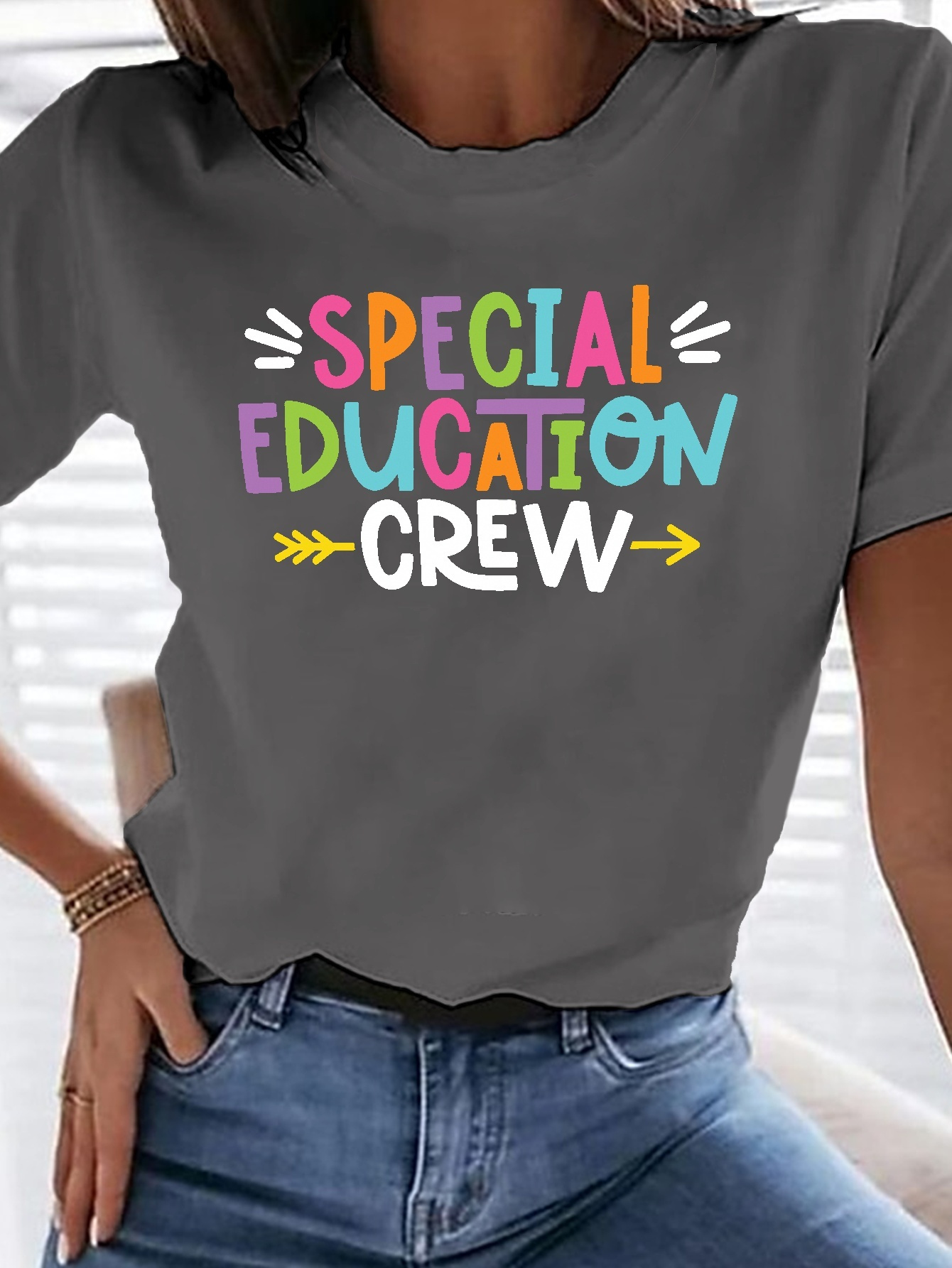 Letter Print T shirt Short Sleeve Crew Neck Casual Top - Temu Canada