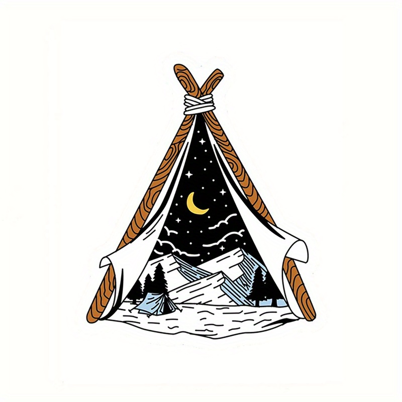 adventure teepee car stickers laptop water bottle car truck - Temu ...