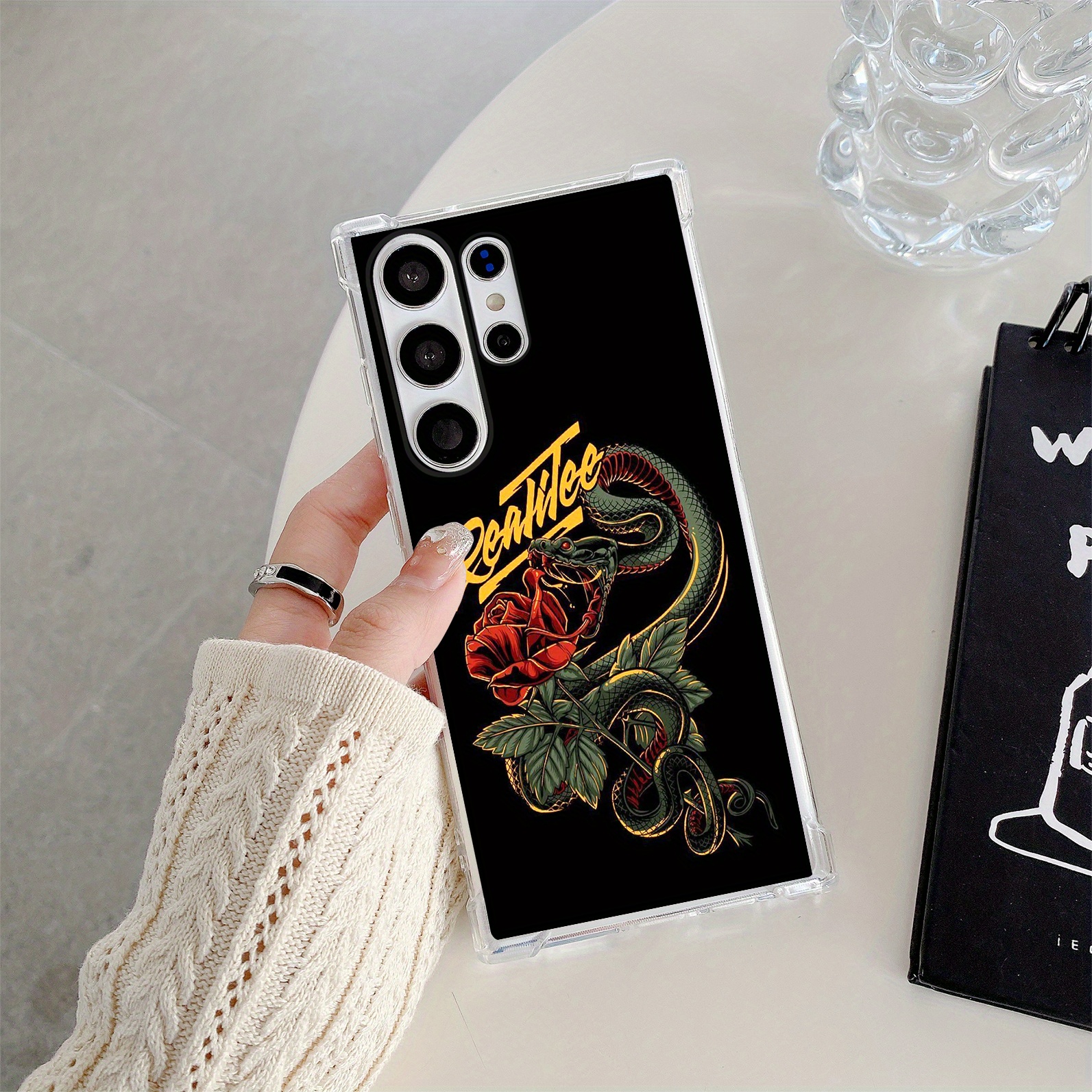 Minimalist Snake Flower Painting Patterns Four Corners Anti - Temu Canada