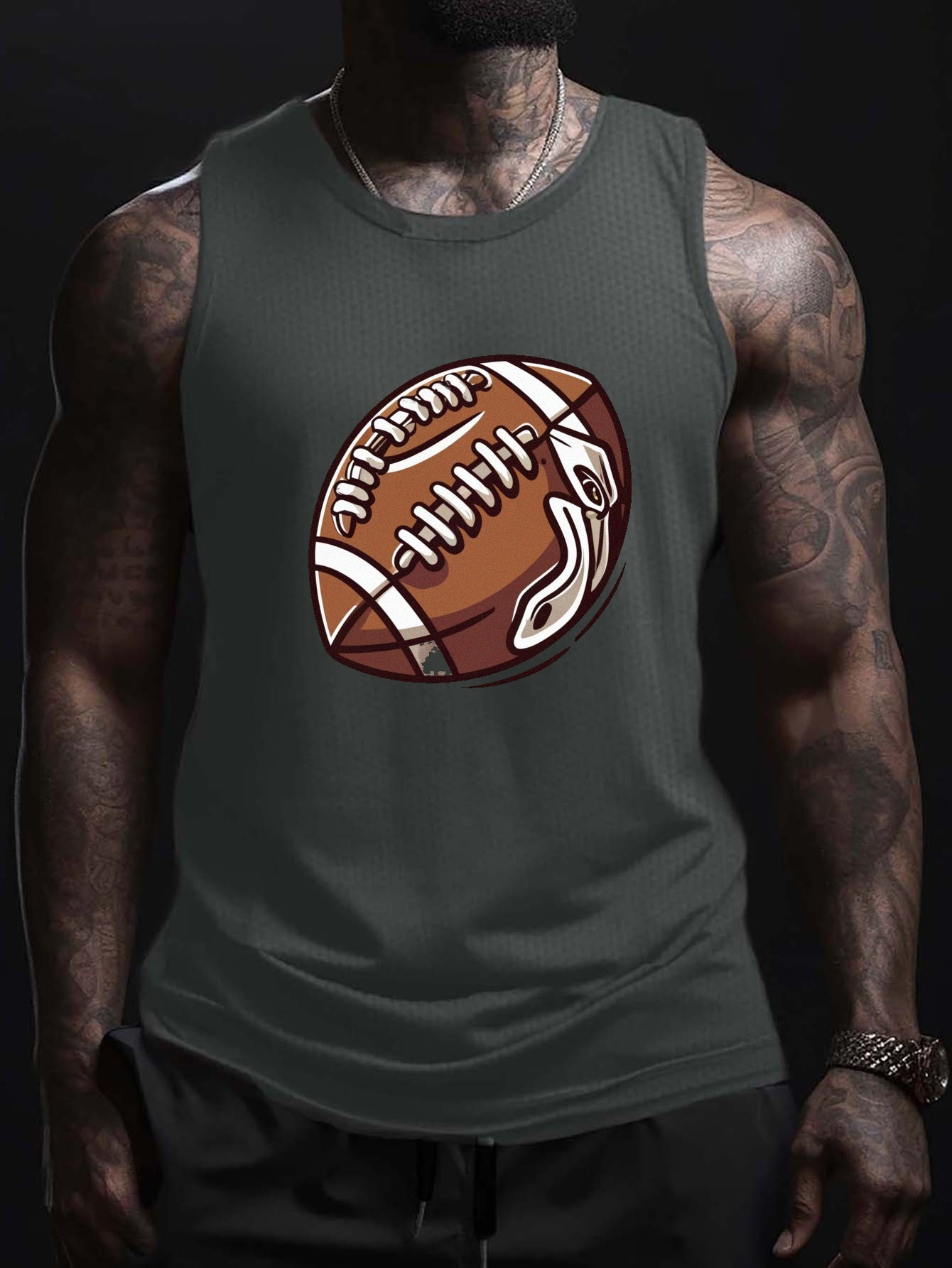 Cartoon American Football Print Sleeveless Tank Top Men's - Temu Canada