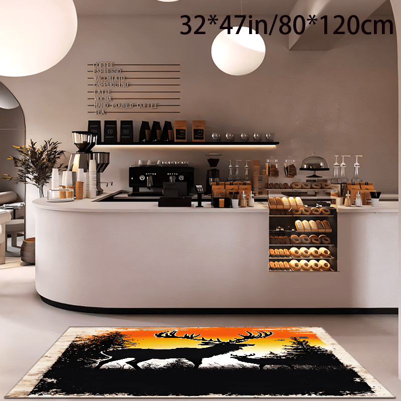 Crystal Velvet Black Deer Forest Carpet Area Rug Soft Carpet - Temu ...