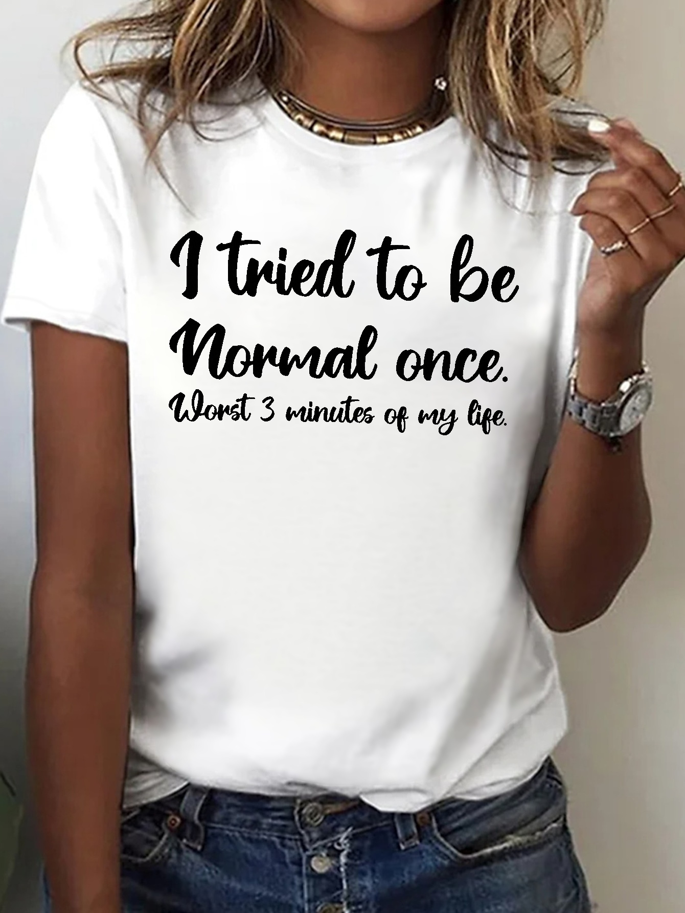 Text Art Print T shirt Short Sleeve Crew Neck Casual Top - Temu Philippines