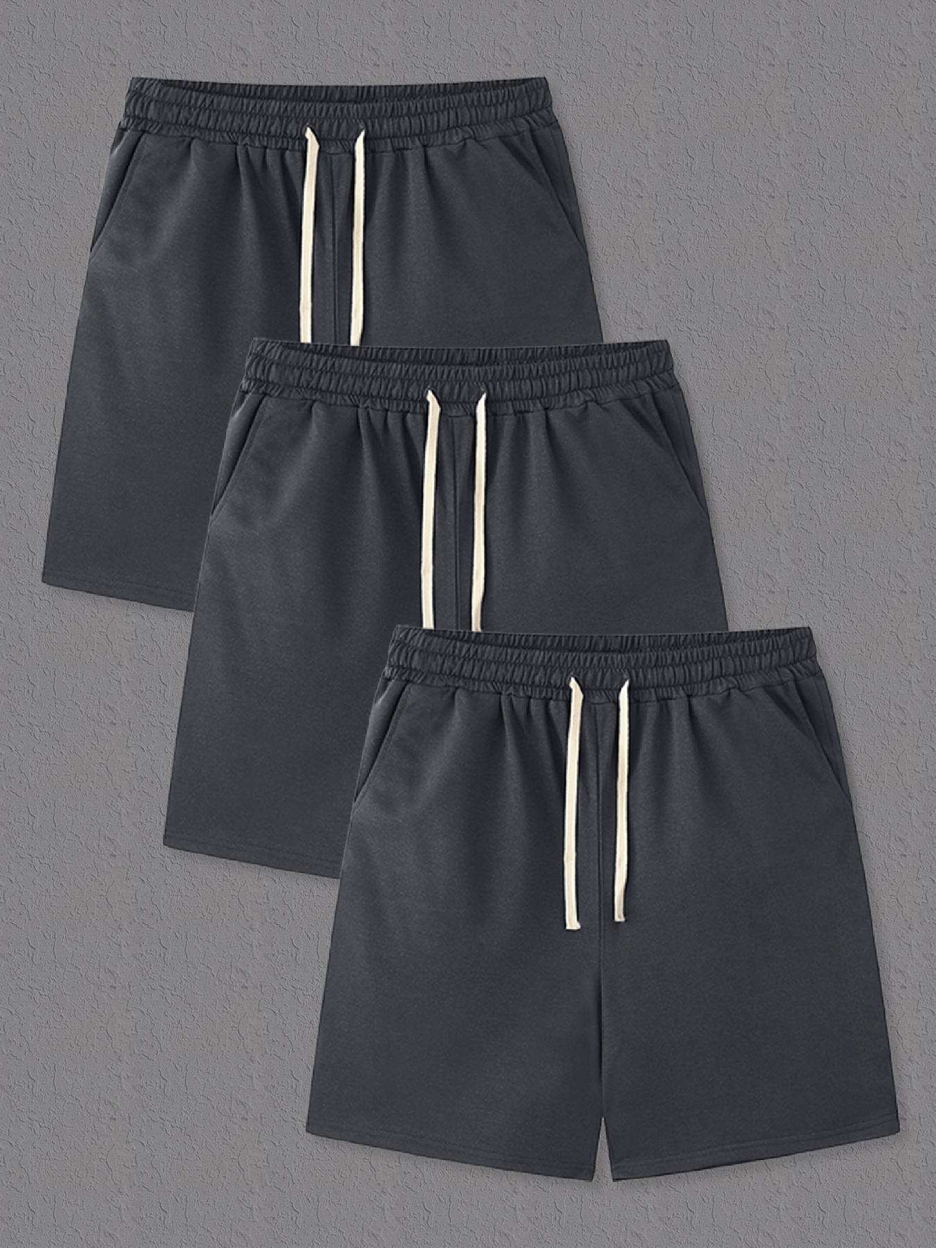 Men's Casual Solid Color Active Shorts Drawstring Beach - Temu Ireland