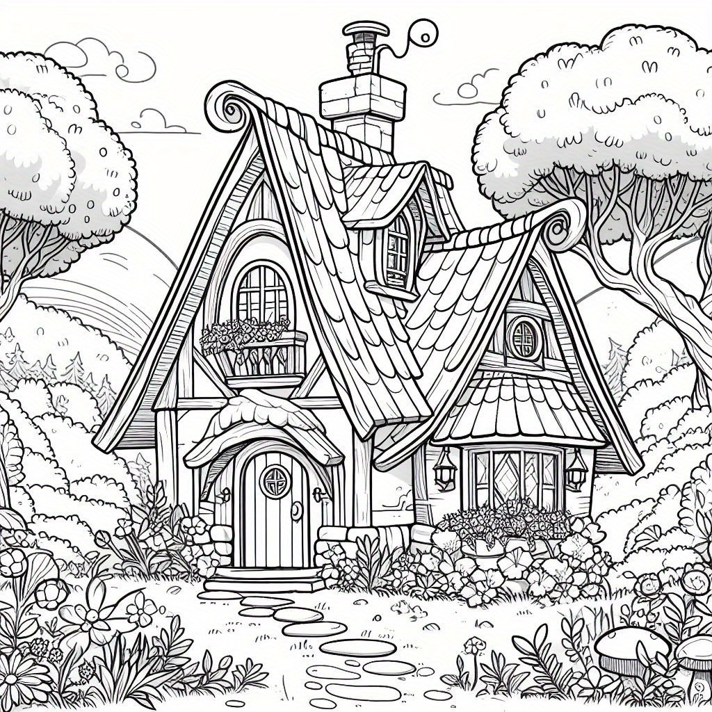 page Coloring Book A Magical Adventure In A Fairy Tale - Temu