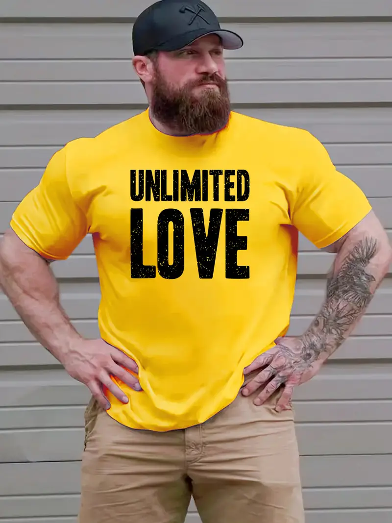 Plus Size Mens Limited Love Graphic Print T Shirt Summer Temu New