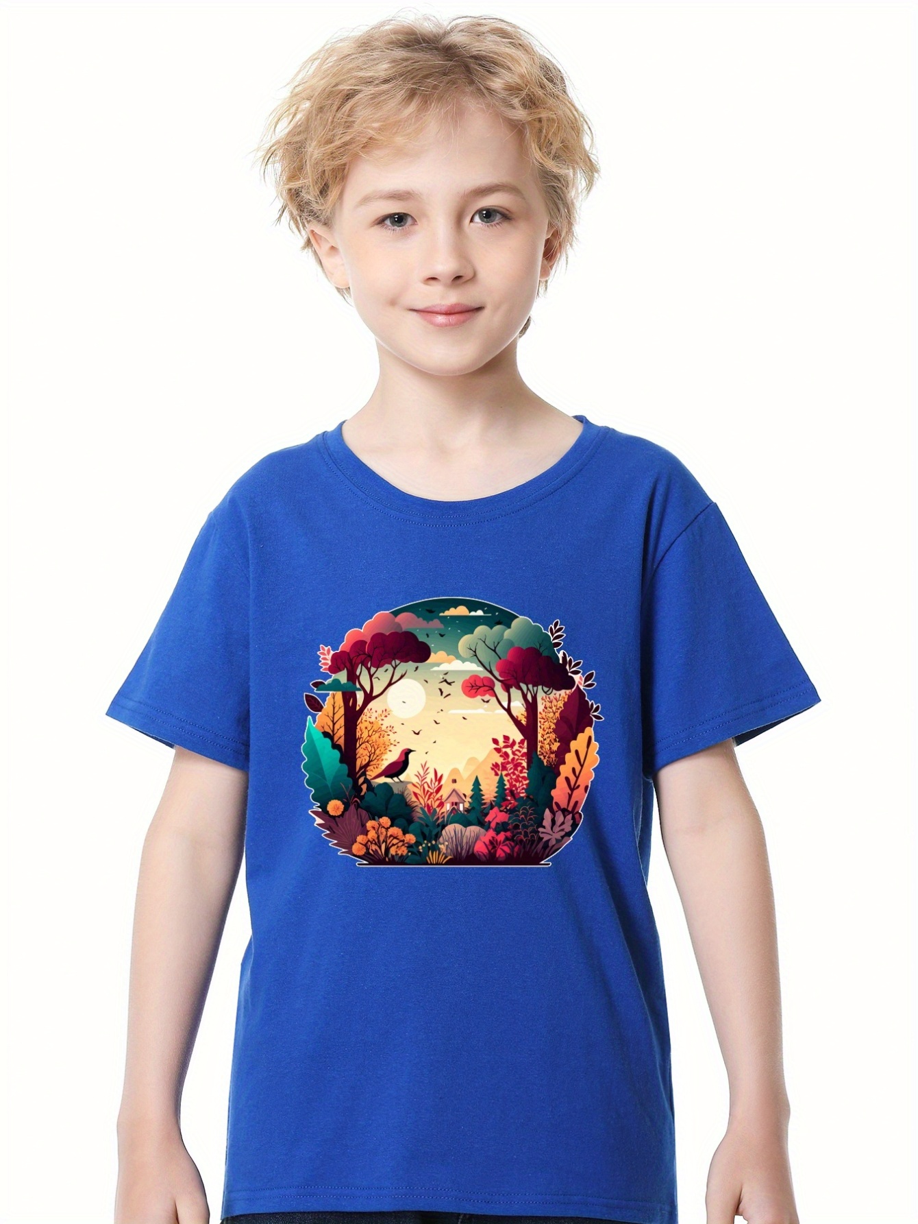 Tegneserie T shirts Med Skovtryk Til Drenge Cool Let Og - Temu Denmark