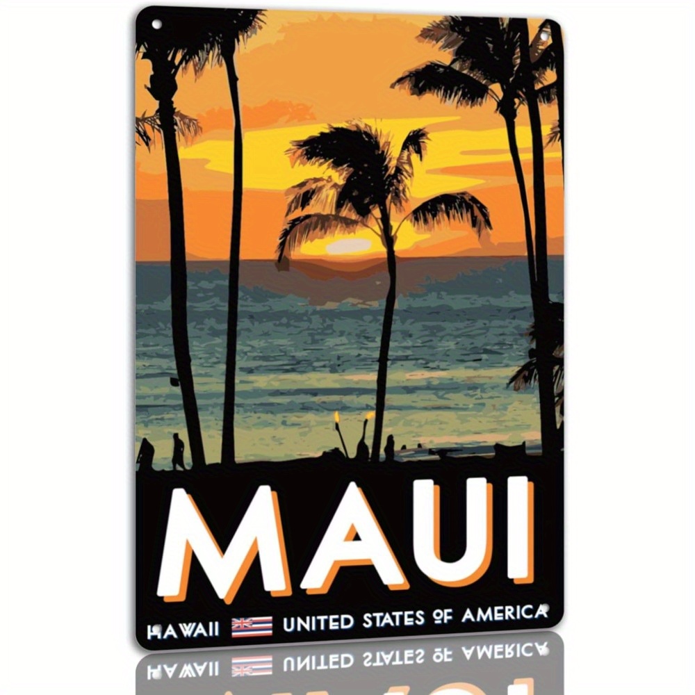 Maui Hawaii Vintage Retro Tin Sign Metal Sign Wall - Temu Portugal