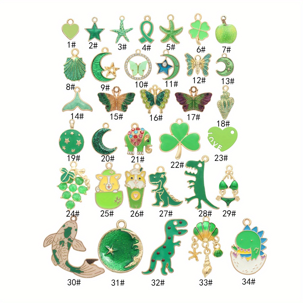 Green Series Pendant Cute Cartoon Dinosaur/starfish Alloy - Temu Ireland
