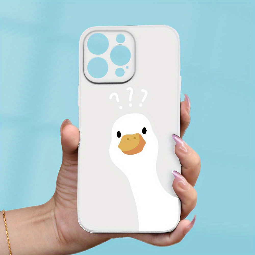 Unique Question Mark Duck Pattern Frosted Phone Case High - Temu Portugal
