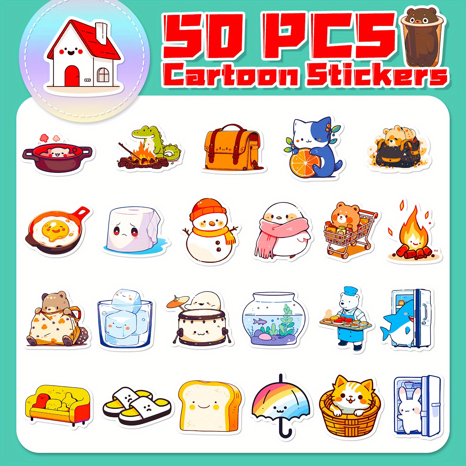 Cute Cartoon Cool Aesthetic Vinyl Stickers Water Bottles - Temu New Zealand