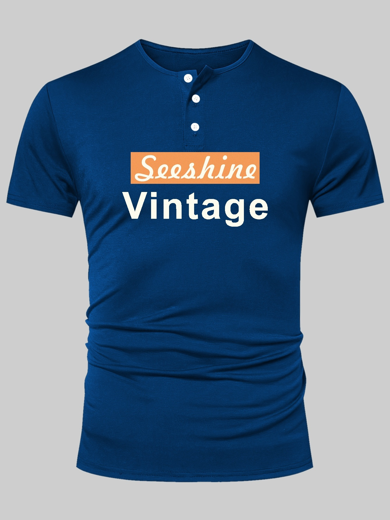 Plus Size Henley Shirt 'sunshine Vintage' Print Men's - Temu Australia