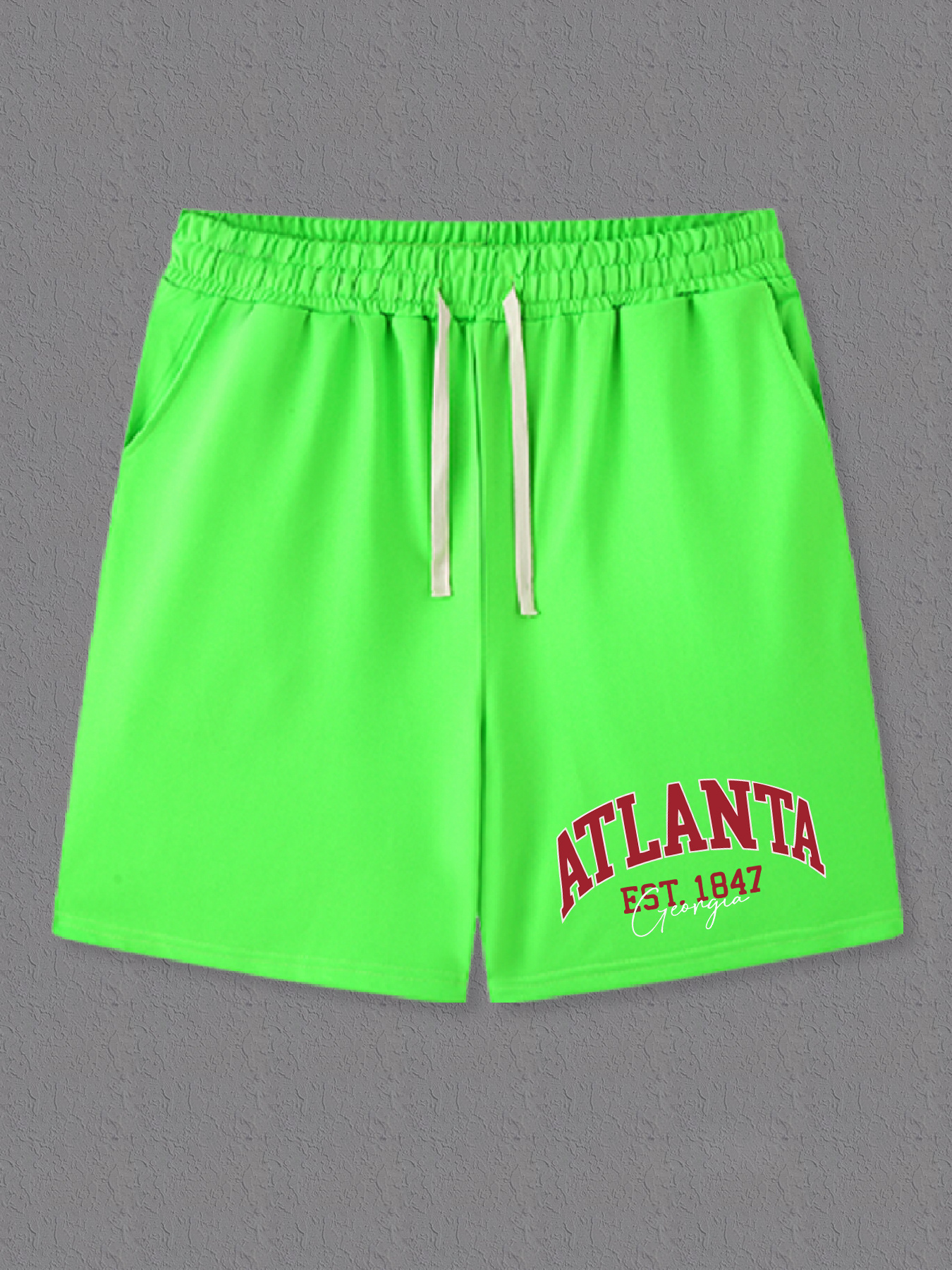 Atlanta Est 1847 Print Men's Summer Comfy Shorts Drawstrings - Temu ...