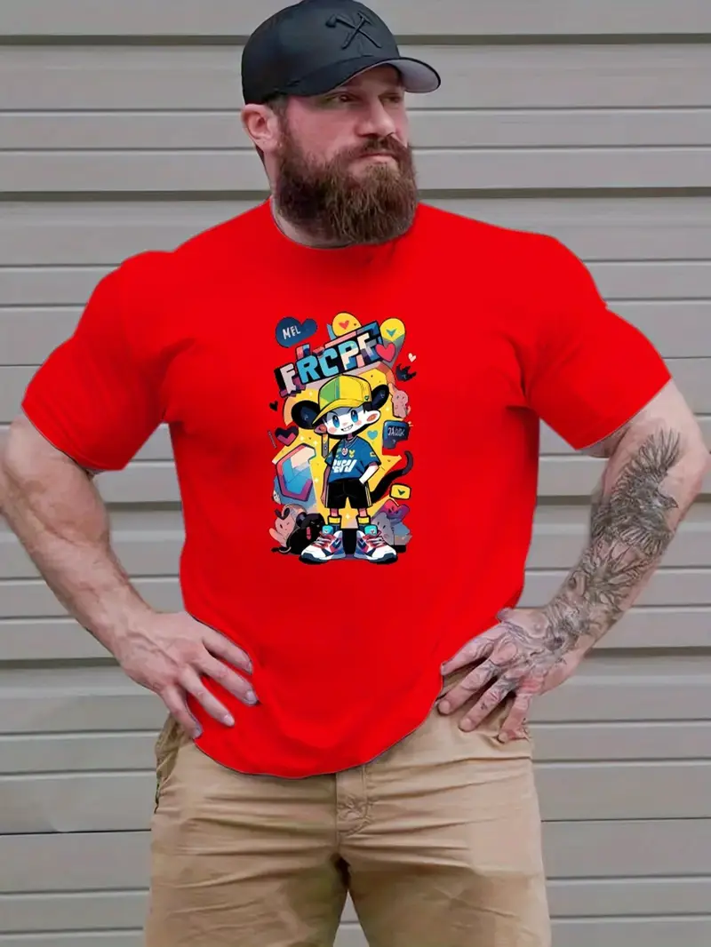 Plus Size Men's Casual T shirt Cartoon Boy Graphic Print T - Temu Canada Plus Size Men's Casual T shirt Cartoon Boy Graphic Print T - Temu Canada