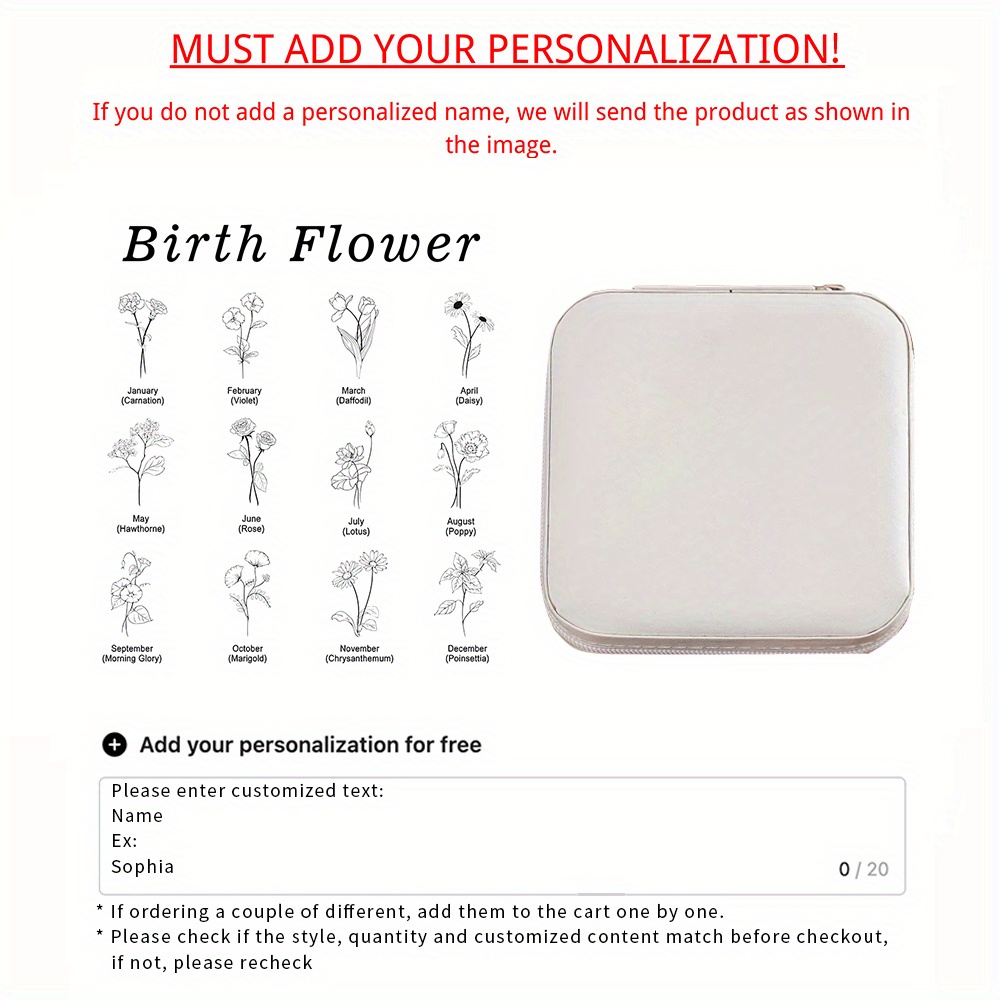 Customized Flower Jewelry Box Valentine's Day Christmas - Temu Australia