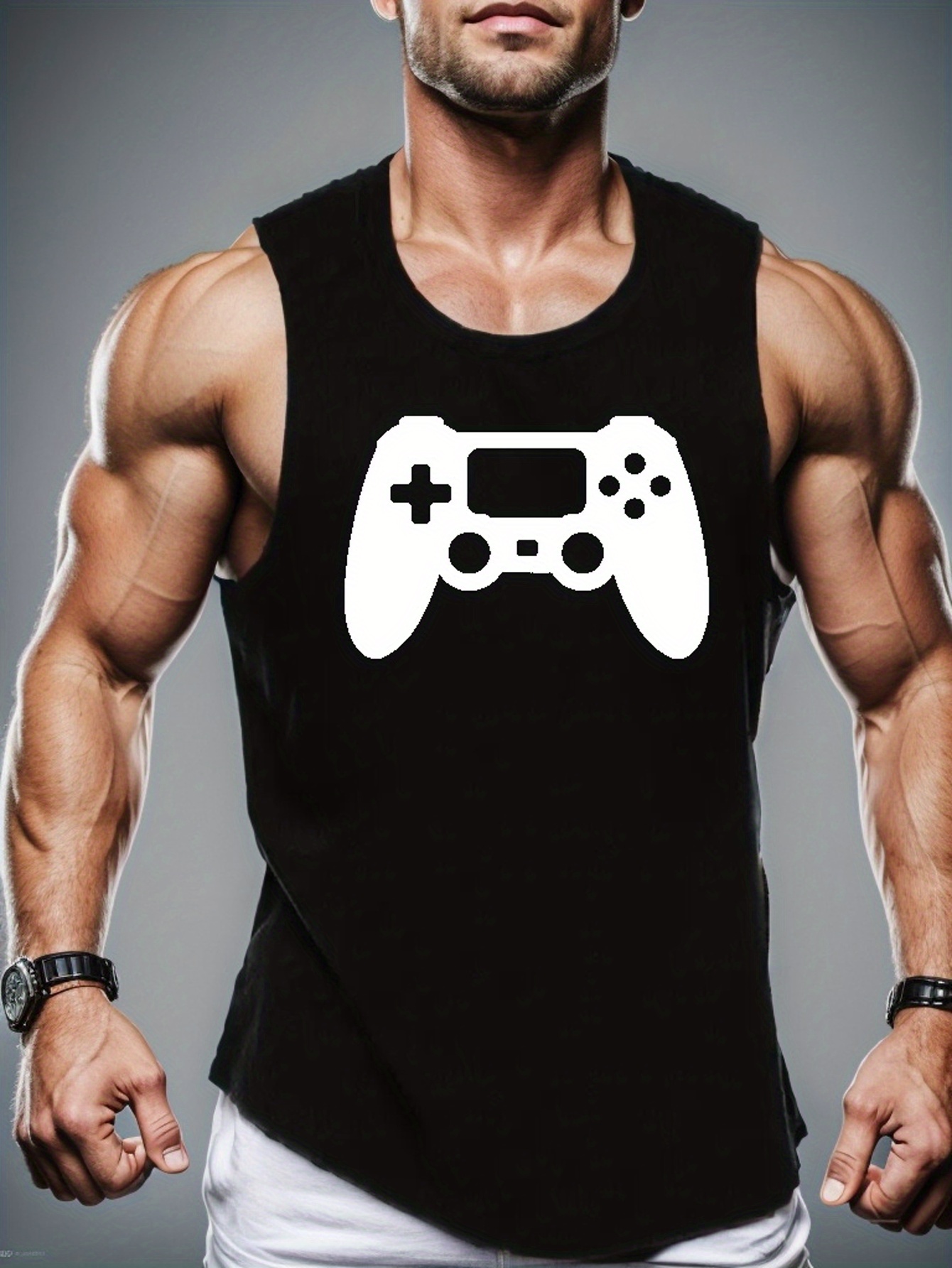 Game Console Print Sleeveless Tank Top Men's Active - Temu United Emirates