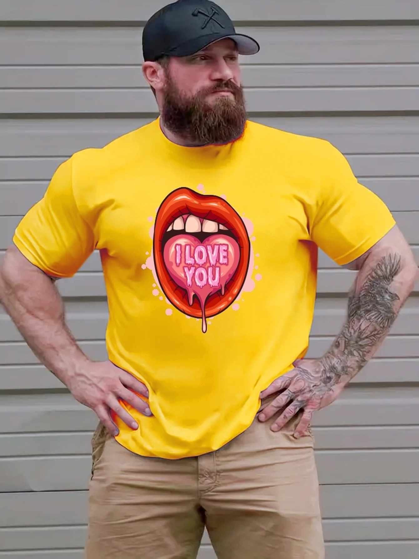 Plus Size Love Print T Shirt Tees Men Casual Short Sleeve T Temu New Zealand