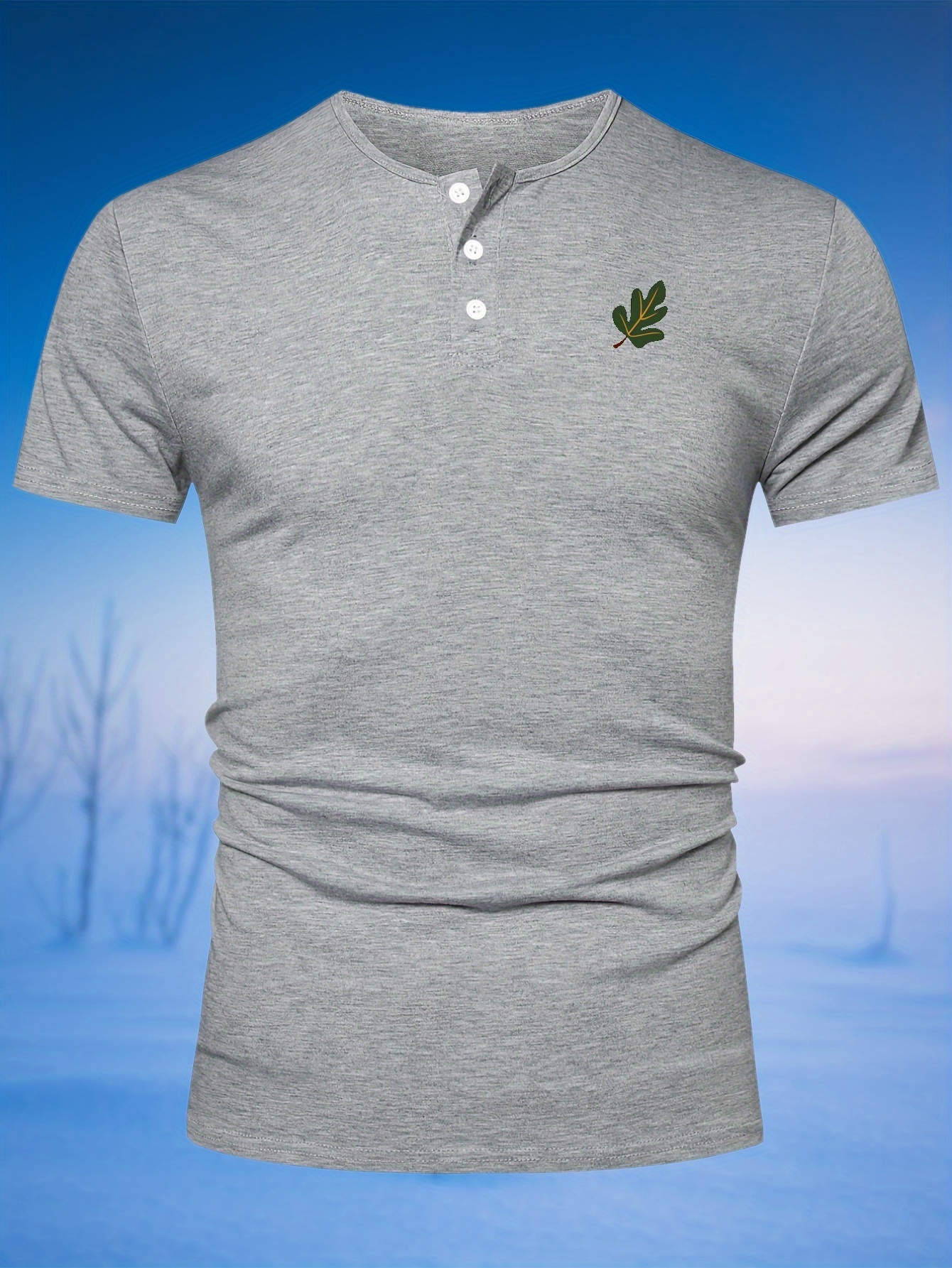 Plus Size Men's Henley Shirt Vantage Autumn Leaf Pattern - Temu Canada