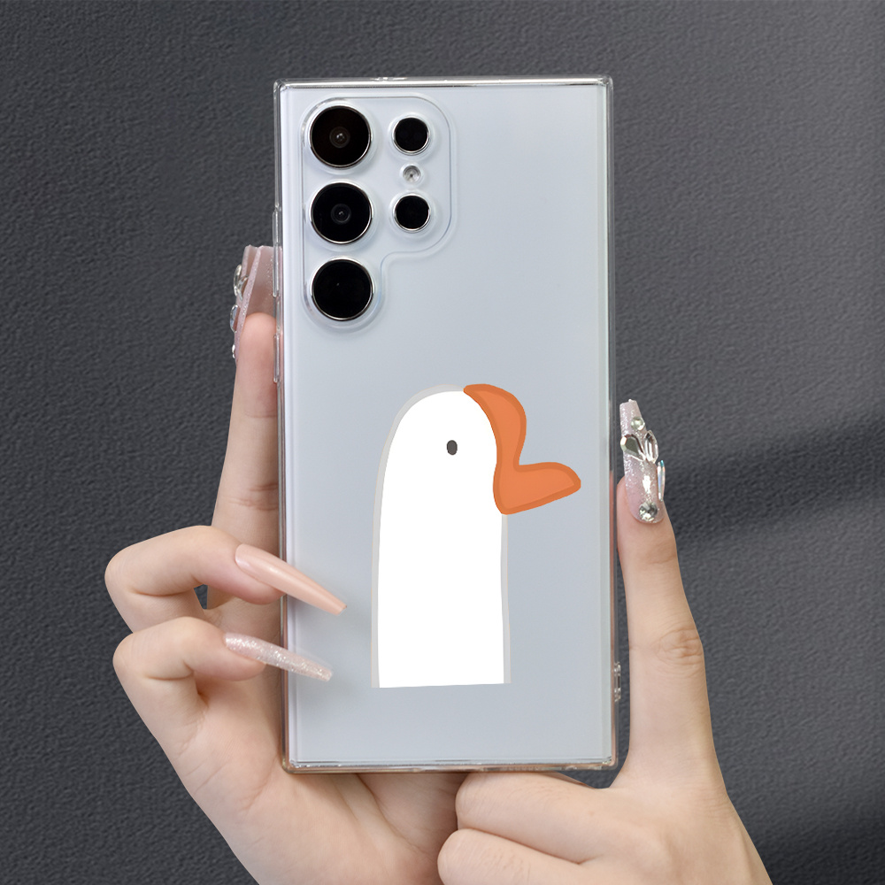 Funny Duck Pear Side Transparent Phone Case Durable - Temu Canada