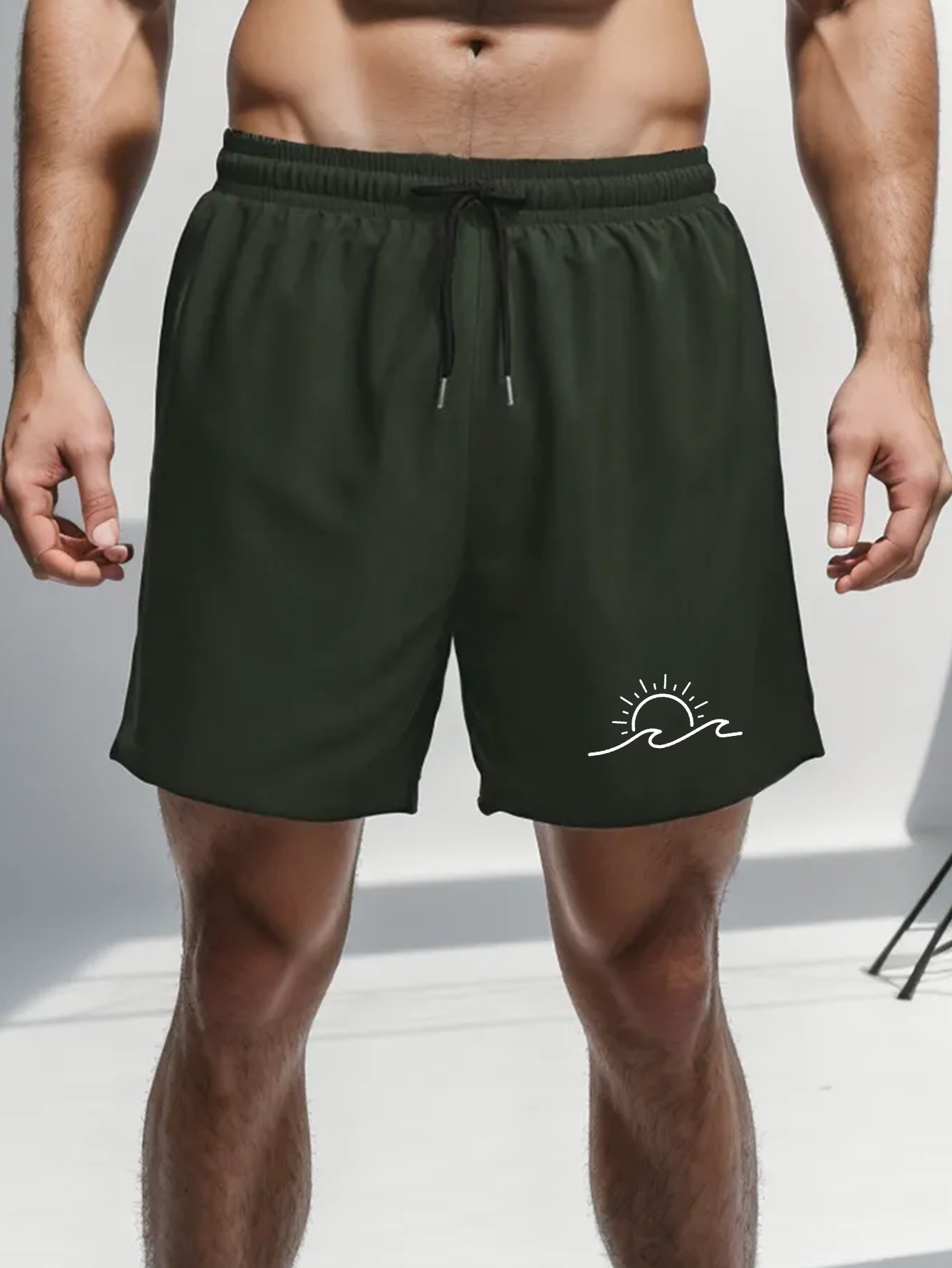 Plus Size Men's Sunrise Graphic Print Shorts Sports Outdoor - Temu Canada