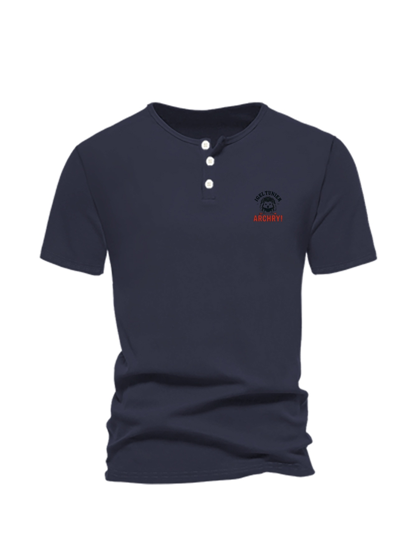 Plus Size Archery Hedgehog Print Henley Shirts Men Classic - Temu