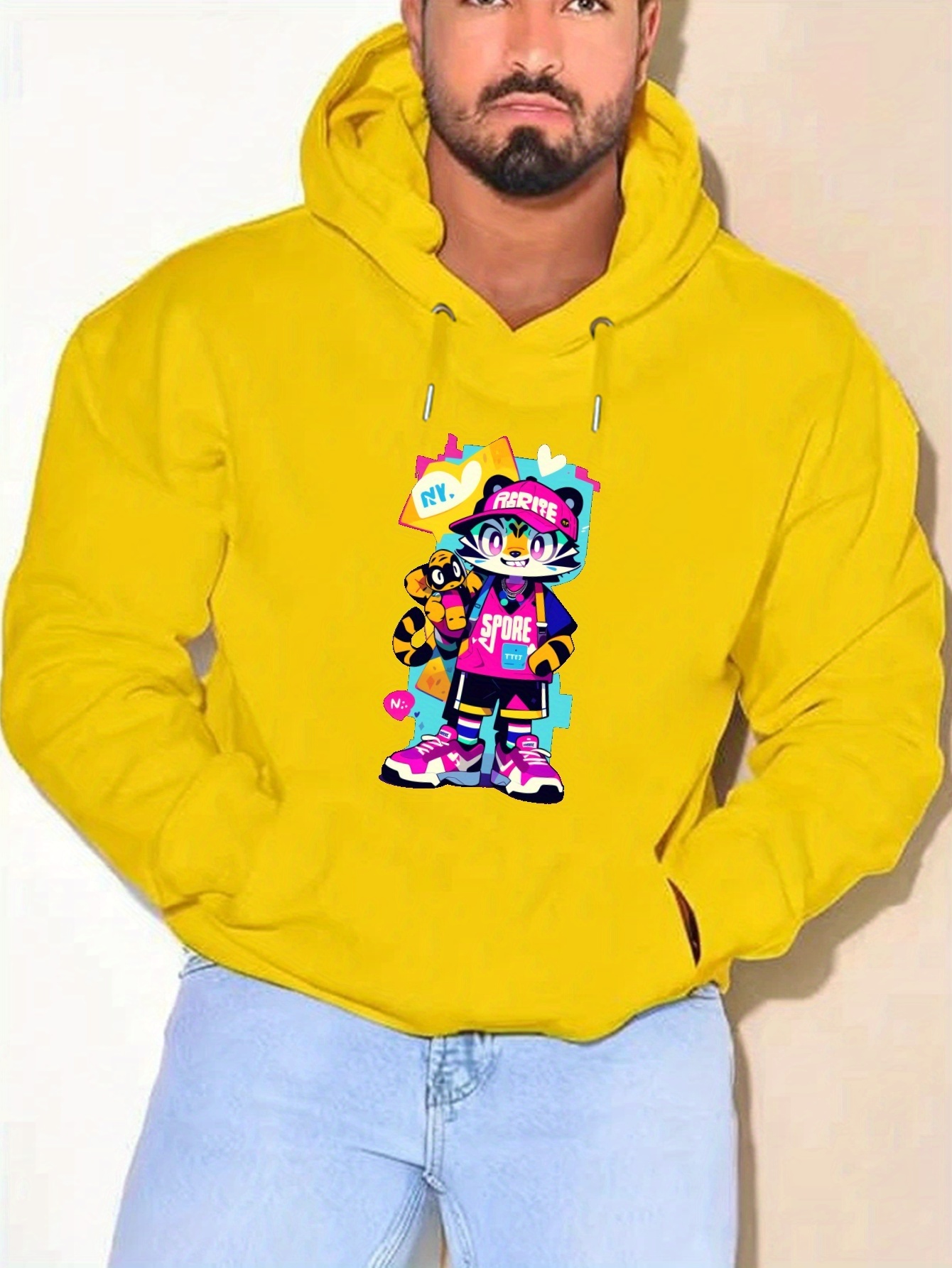 Graffiti stil Cool Tiger Boy Grafisk Design PLUS STØRRELSE - Temu Denmark