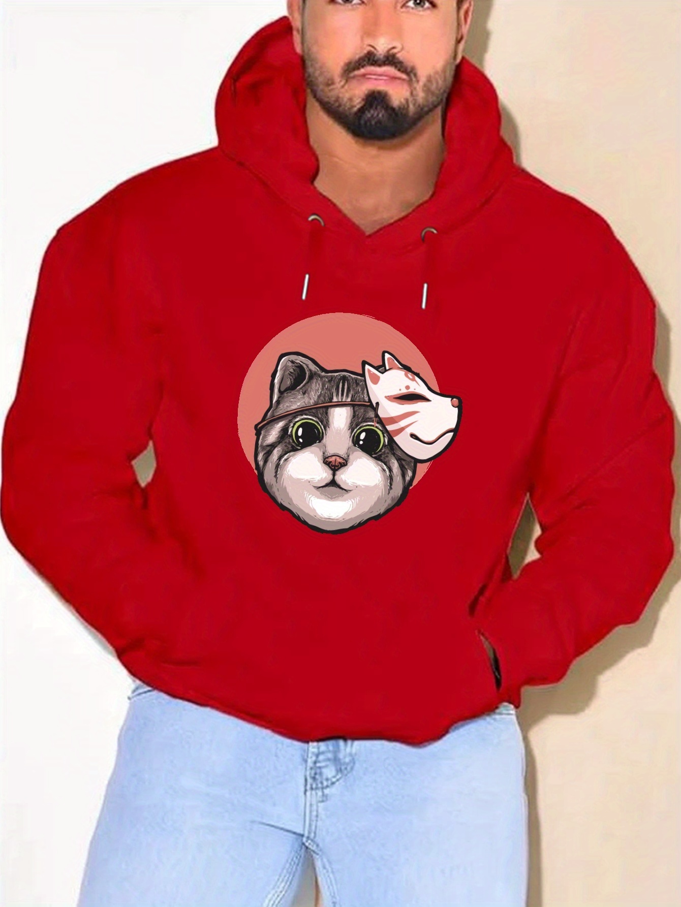 plus size anime cat mask graphic print sweatshirt artistic - Temu Canada