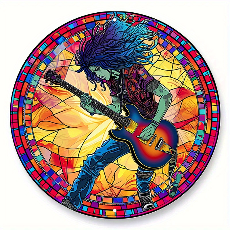 Lion Aluminum Metal Sign Faux Stained Glass Wreath Sign - Temu Canada