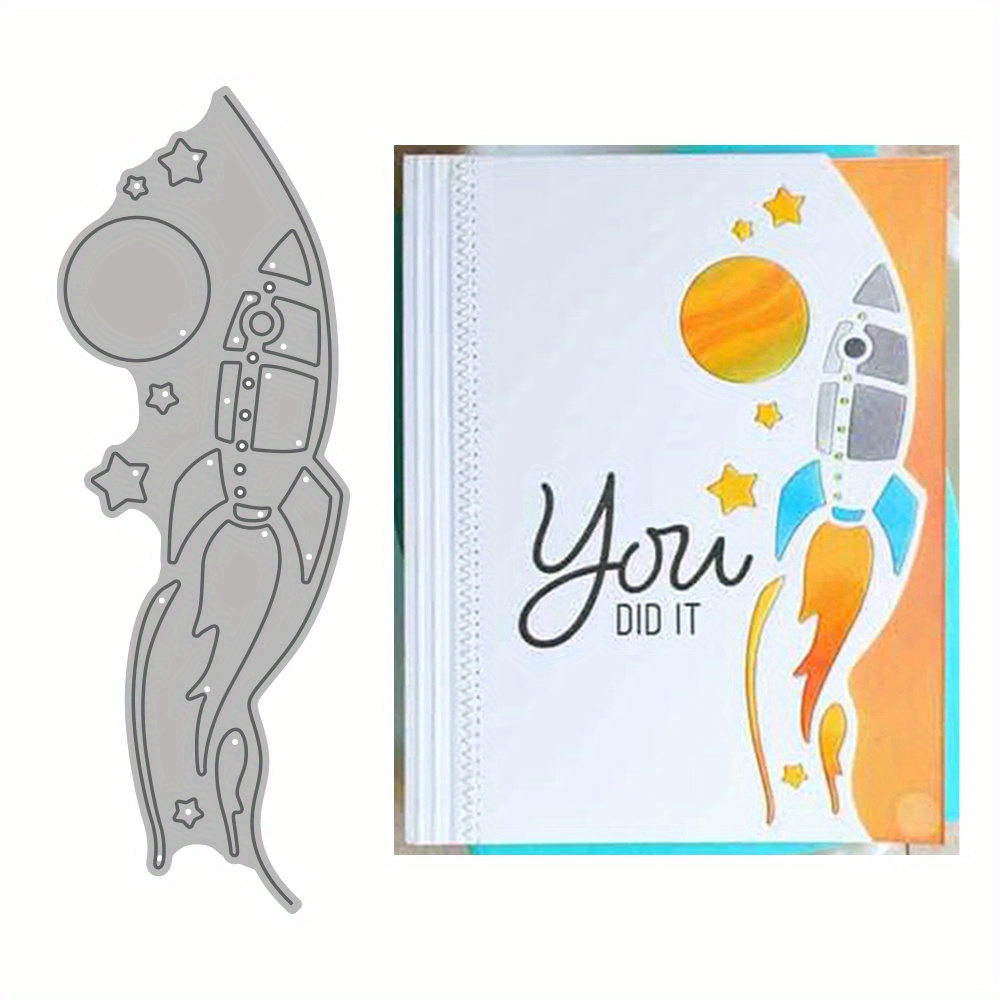 a rocket space metal cutting dies decor card paper - Temu Australia