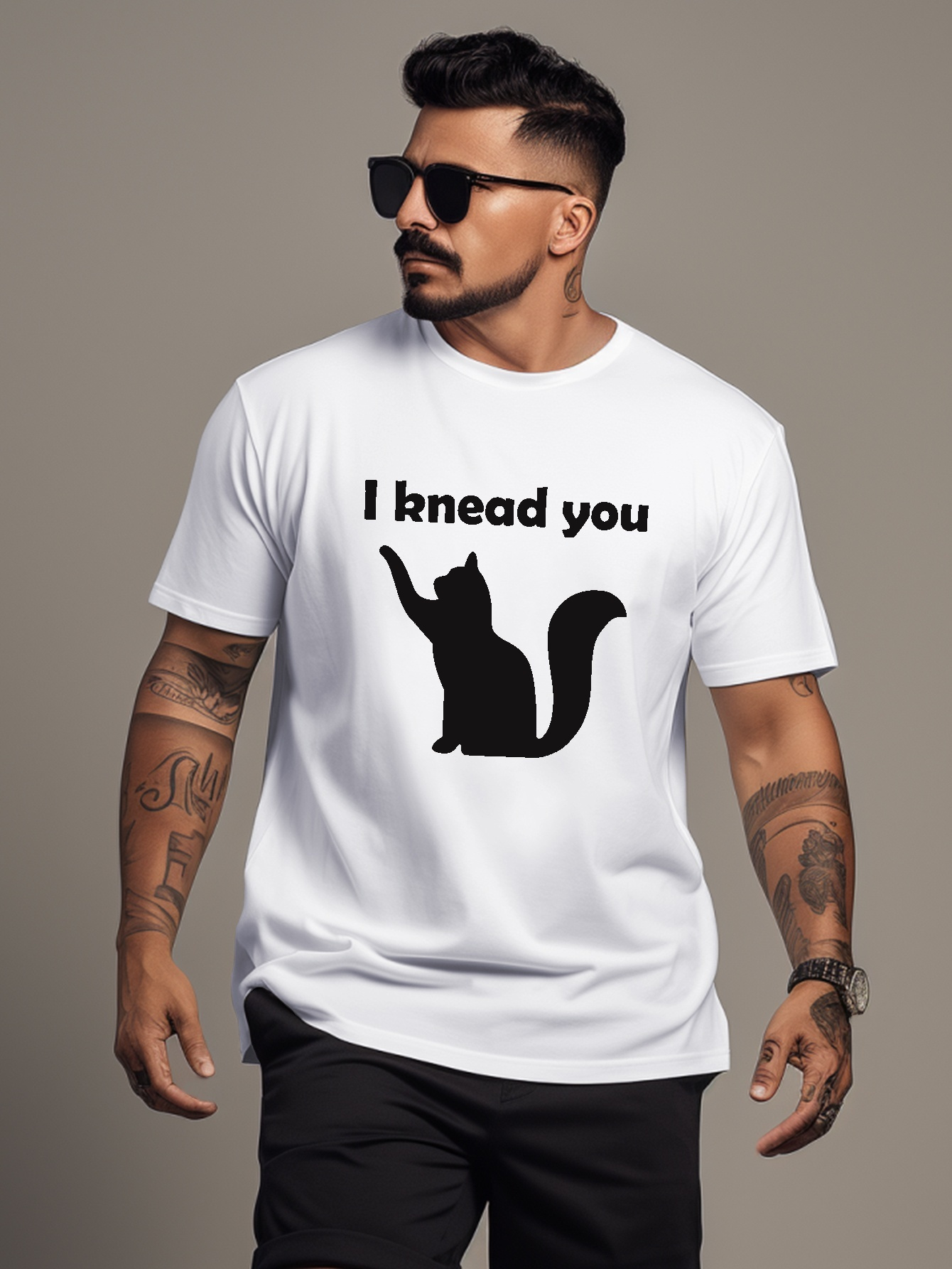 men's " " cat graphic t shirt casual crew neck short - Temu Ireland