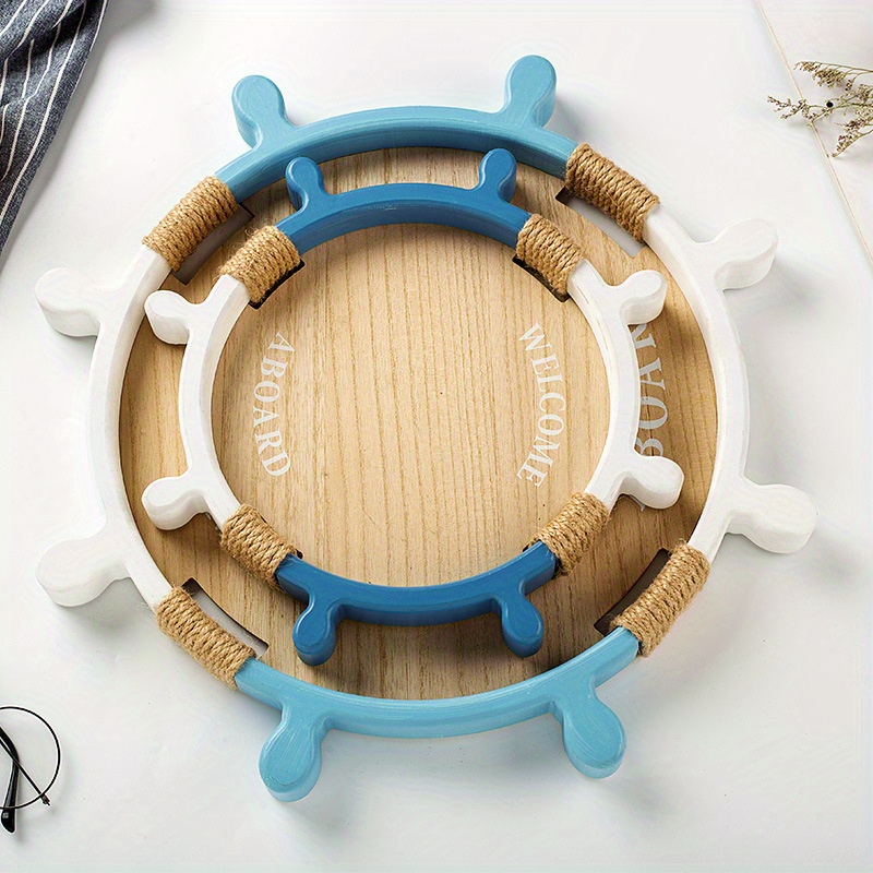 Nautical themed Wooden Steering Wheel Tray Rudder Tray Wood - Temu ...