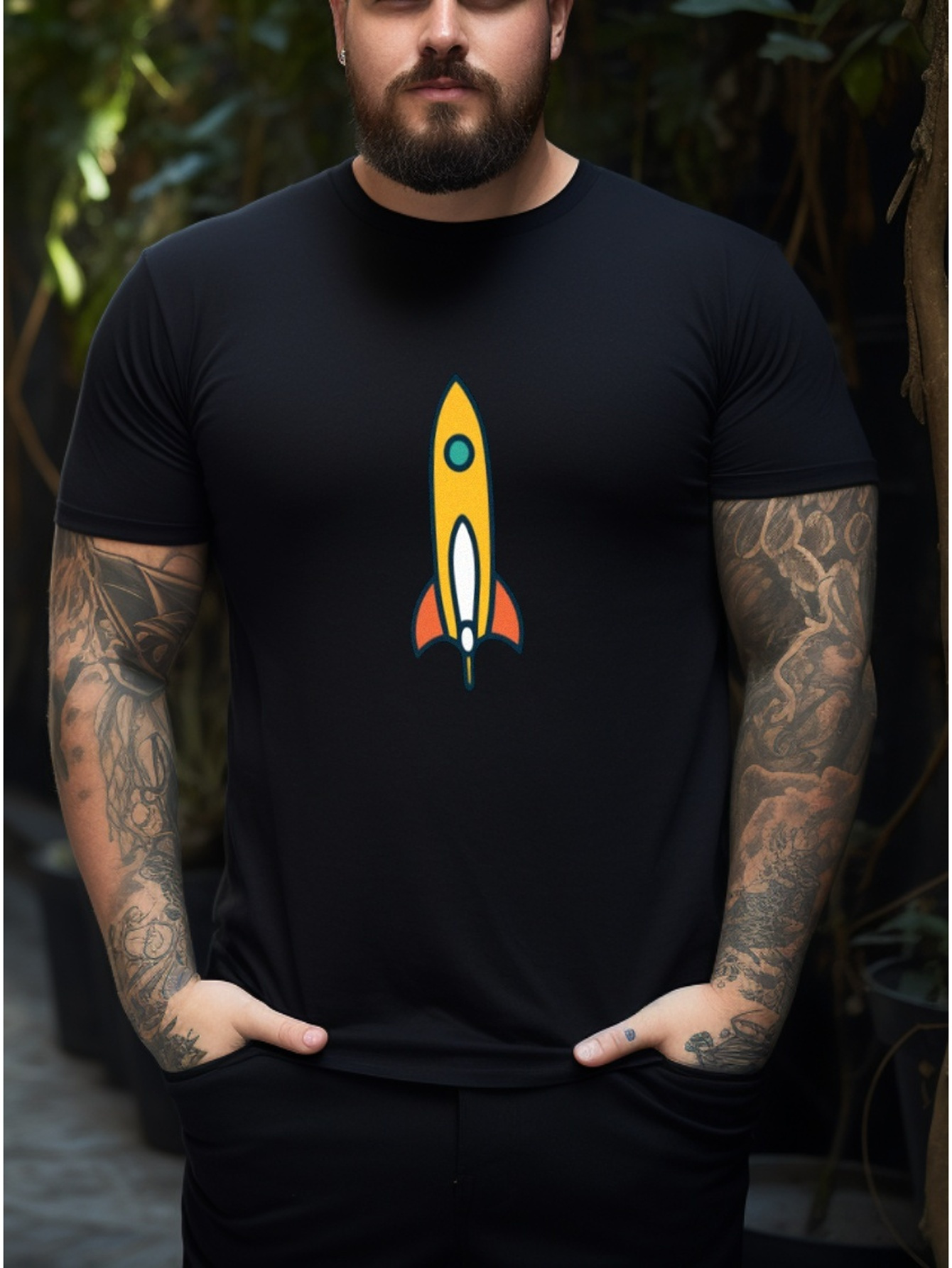 Plus Size Creative T shirt Men Anime Rocket Graphic Print - Temu Australia