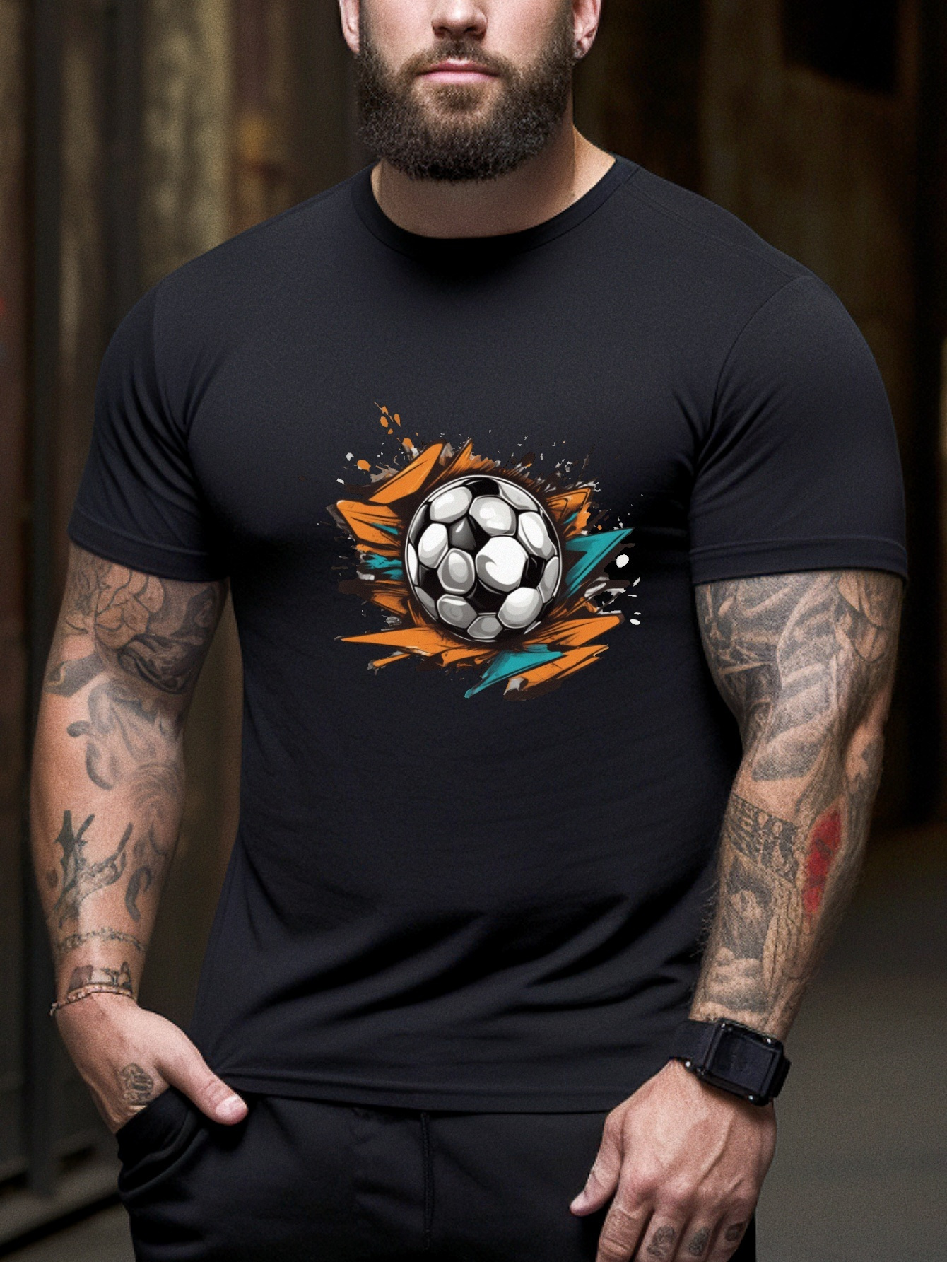 Plus Size Football Print Men's Short Sleeve T shirts Comfy - Temu Australia