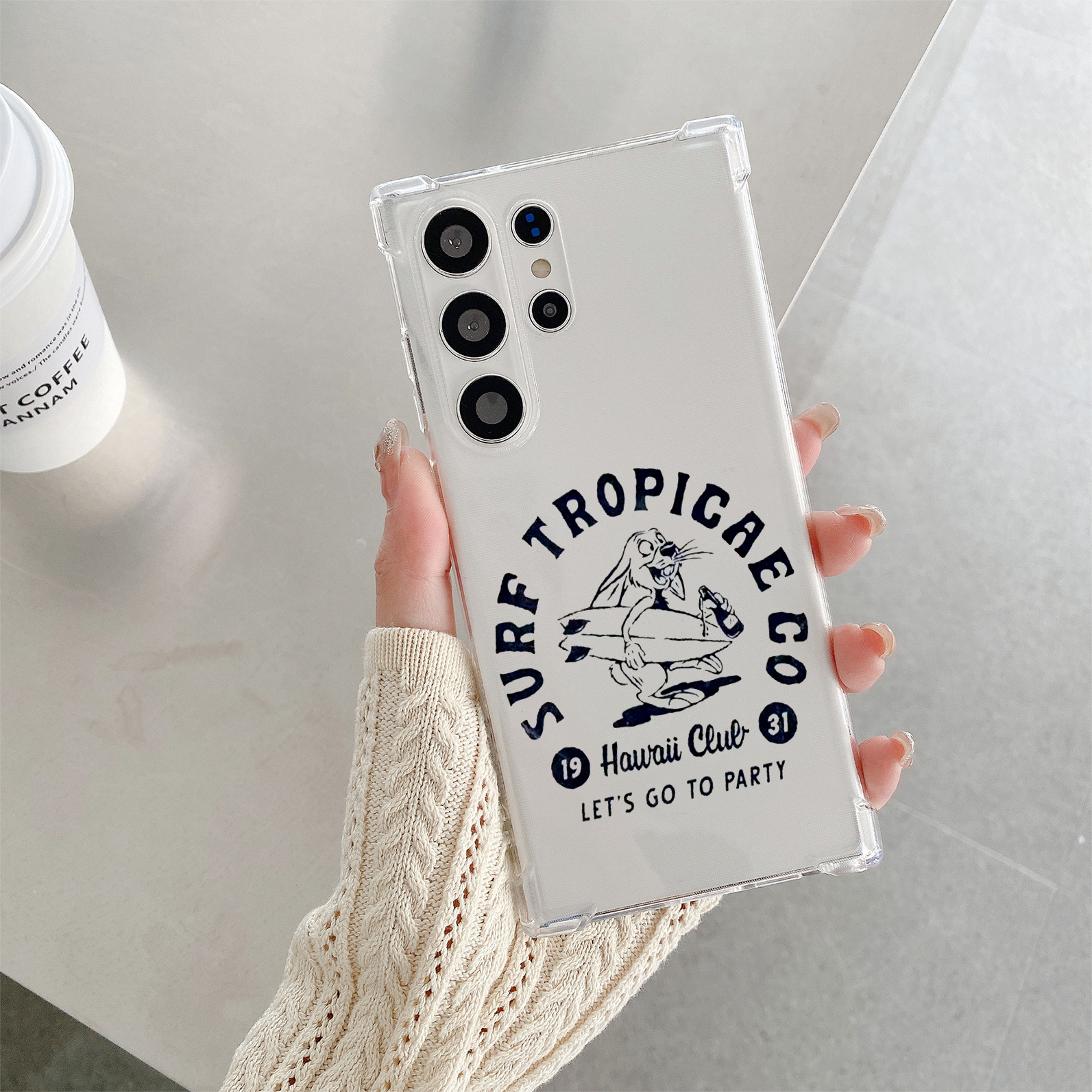 Minimalist Surf Bunny Pattern Patterns Tpu Phone Case Anti - Temu ...